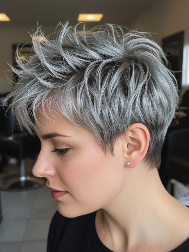 Spiky Pixie Haircut Spikes for Gray Hair: Chic Styles for Women - lumixiq