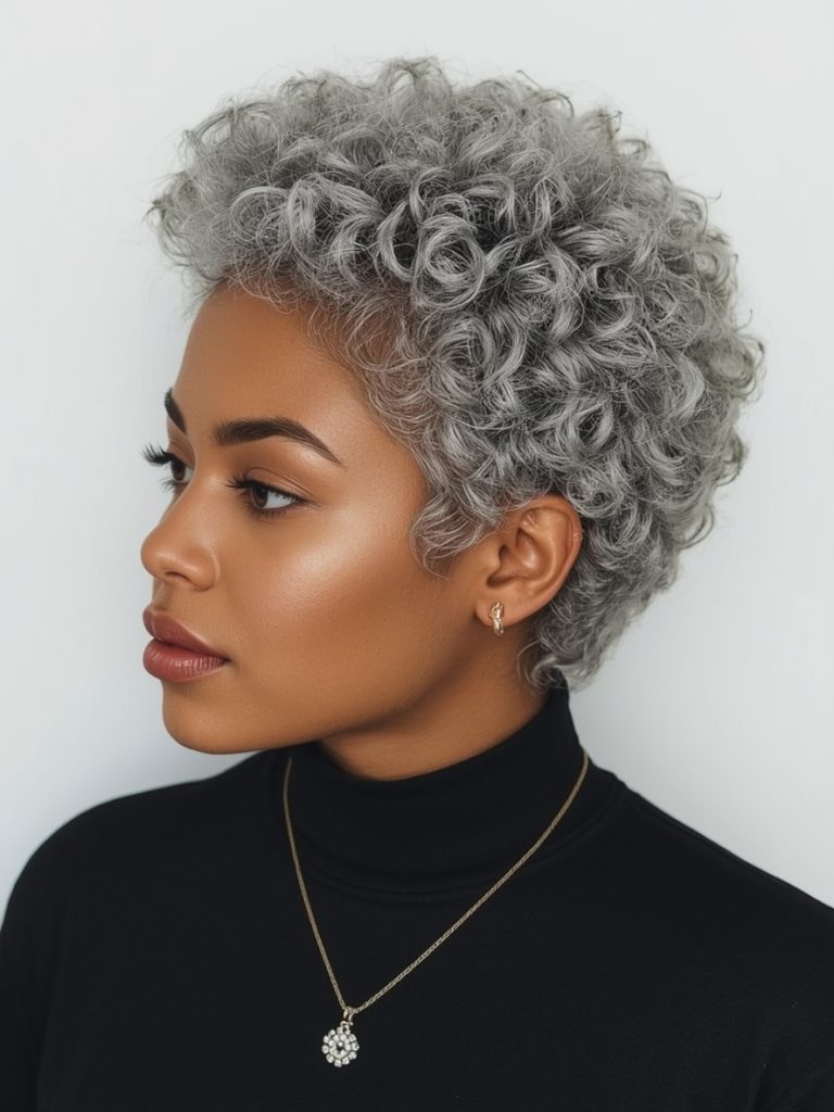 Silver Hair, Dark Skin Stunning Styles for Black Women - lumixiq