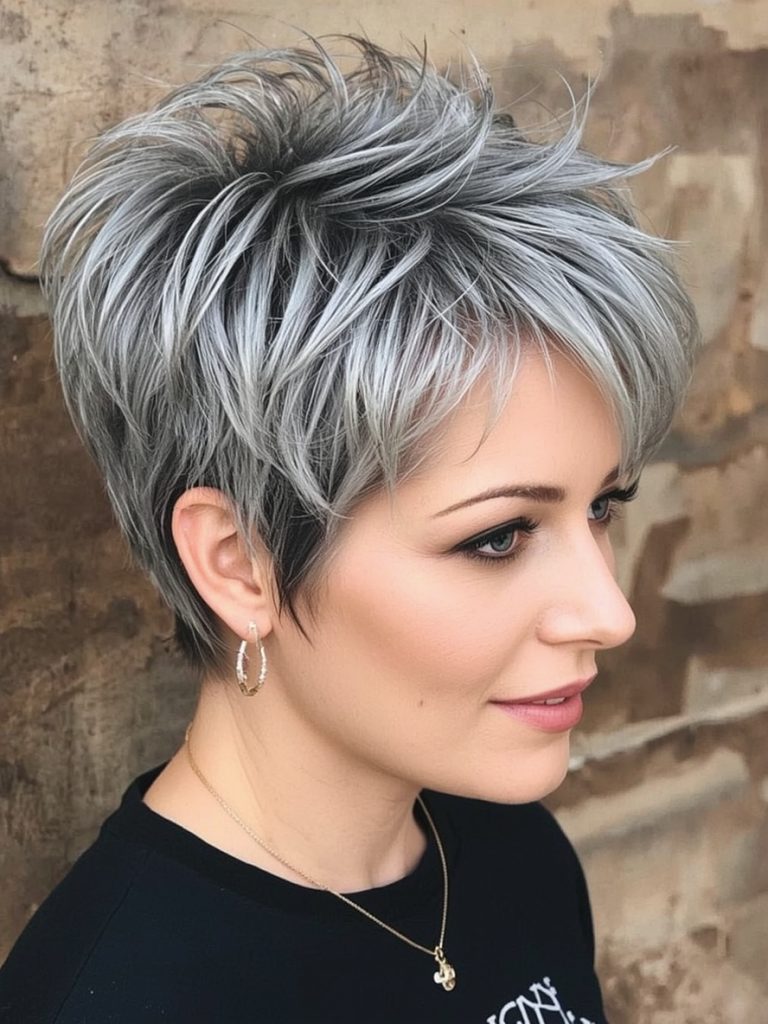 Spiky Pixie Haircut Spikes for Gray Hair: Chic Styles for Women - lumixiq